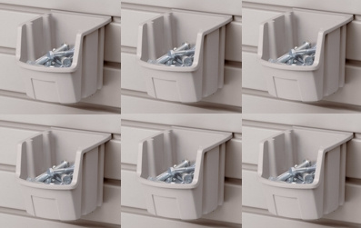 Slatwall Mount Open Storage Bins - 5" W X 5 3/8" D - Pack of Six